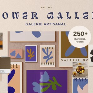 Modern Floral Clip Art Flower Line Art PNG Botanical Pre-made Poster ...