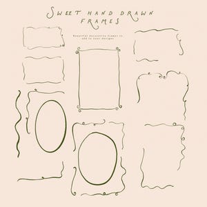 Hand Drawn Frames PNG - Hand Drawn Wedding Frames - Decorative Frames PNG - Wedding DIY Frames ...