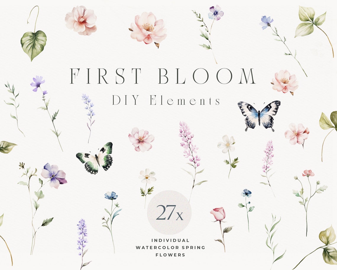 Watercolor Spring Clip Art PNG - Watercolor Spring Wild Flower PNG ...