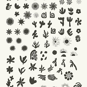 Abstract Boho Clip Art - Eclectic Clip Art - Retro Clipart - Mid ...