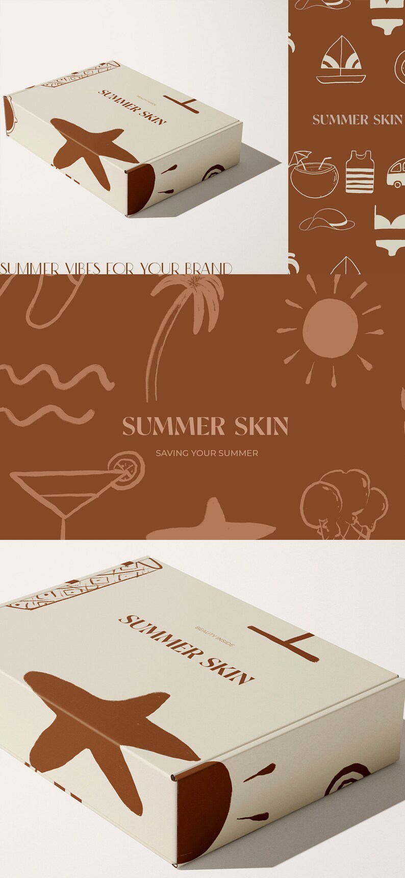 Abstract Summer Clip Art - Summer Line Art Illustration - Abstract ...