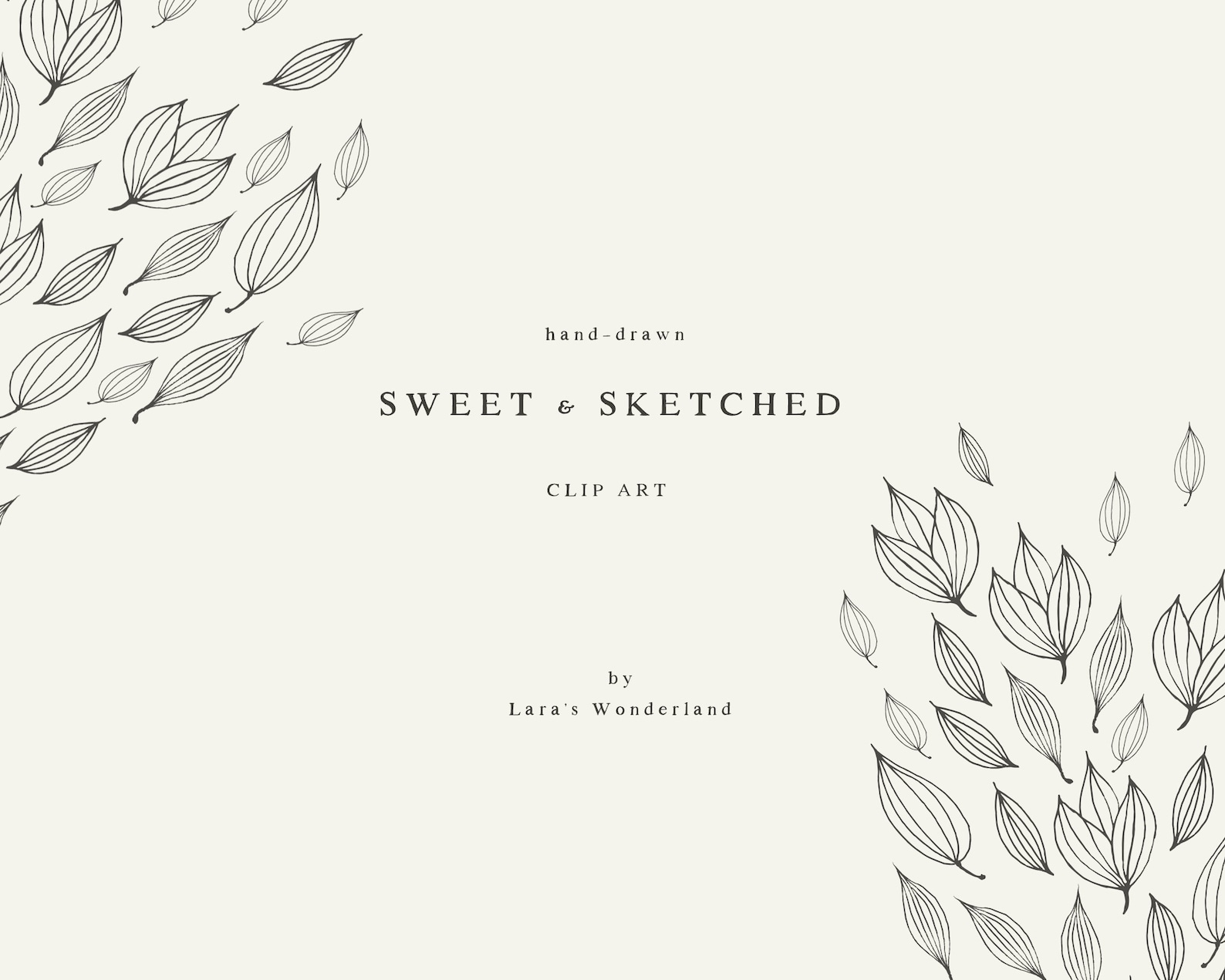 Hand Drawn Rustic Botanical Line Art Sketches Floral Line - Etsy
