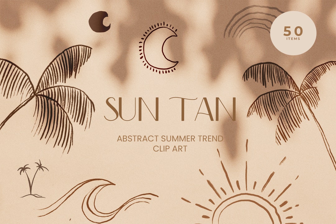 Abstract Summer Clip Art Abstract Tropical Illustration Summer Line Art ...