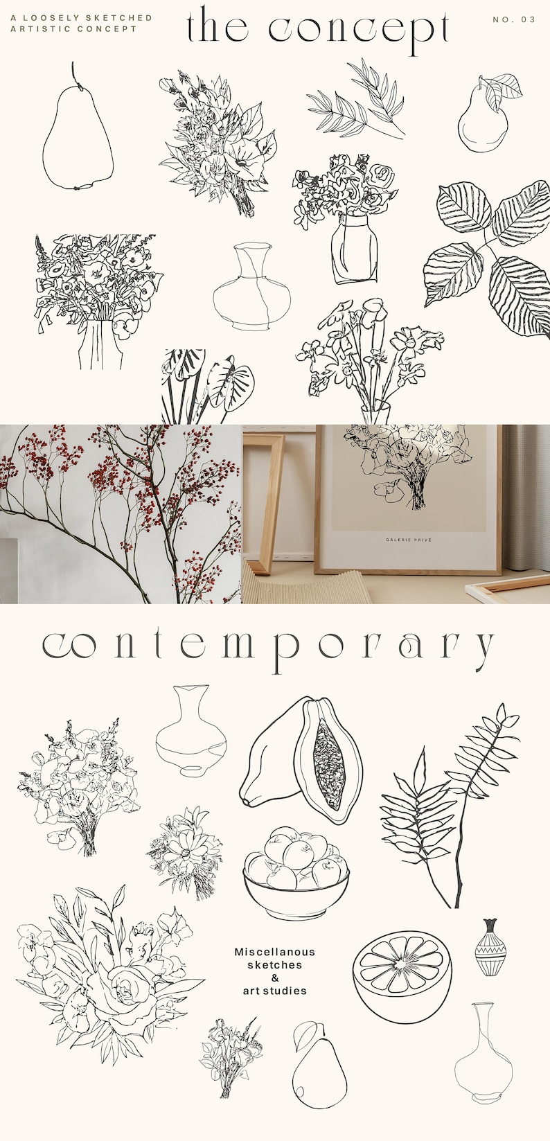 Modern Line Art Bundle PNG Contemporary Line Art - Etsy