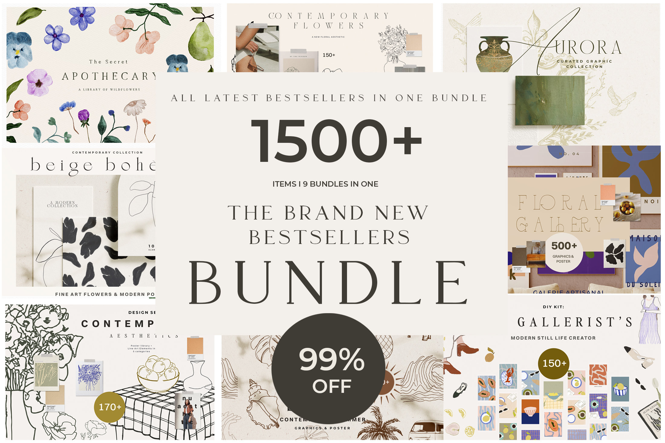 Clip Art & Font Whole Shop Bundle - Print Mega Bundle - Watercolor ...