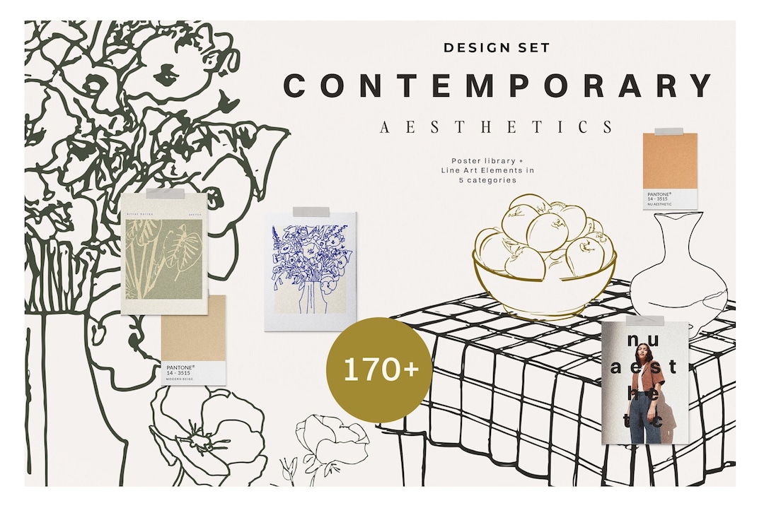 Modern Line Art Bundle PNG - Contemporary Line Art Illustration ...