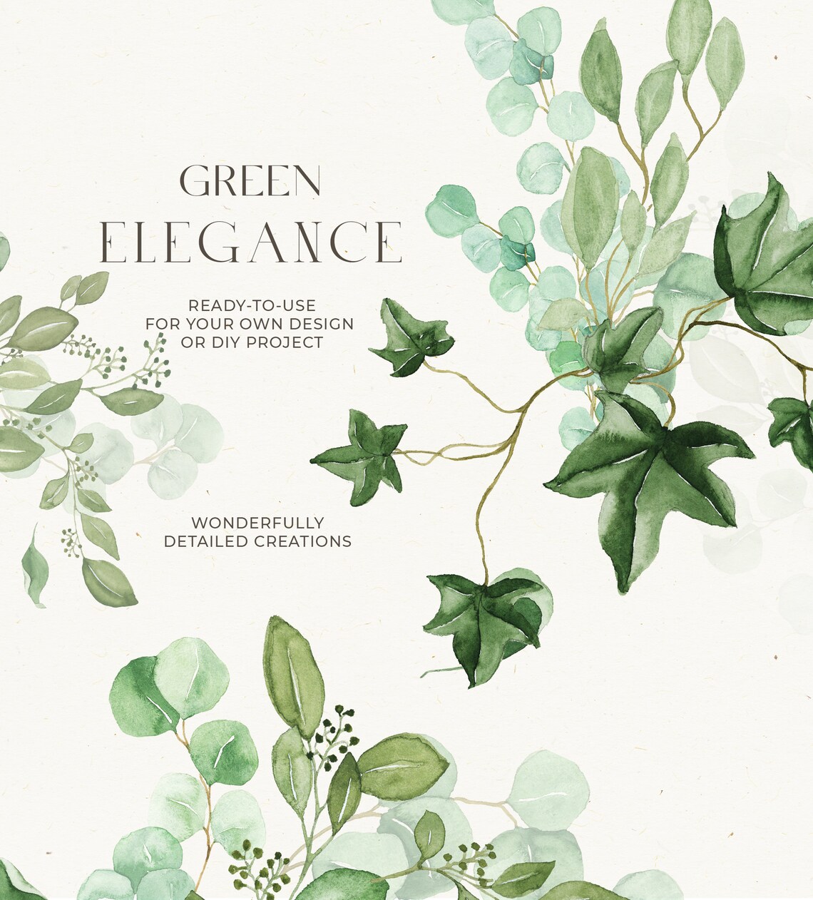 Watercolor Greenery Clip Art Watercolor Leaves Wreath Hand - Etsy Canada