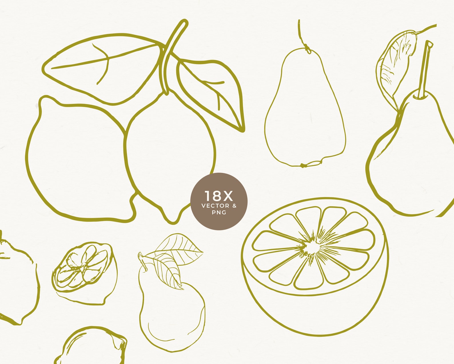 Modern Abstract Fruit Clip Art Abstract Fruit PNG Abstract Fruit Line ...