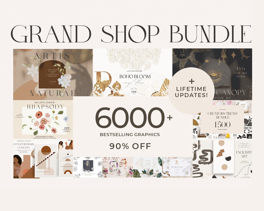 Shop Bundle Graphic Design Watercolor Bundle Watercolor Clip Art Bundle Modern Abstract Bundle ...