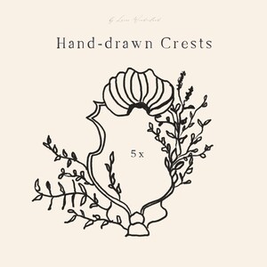 Hand Drawn Crest PNG - Floral Hand Drawn Wedding Crest - Handmade ...