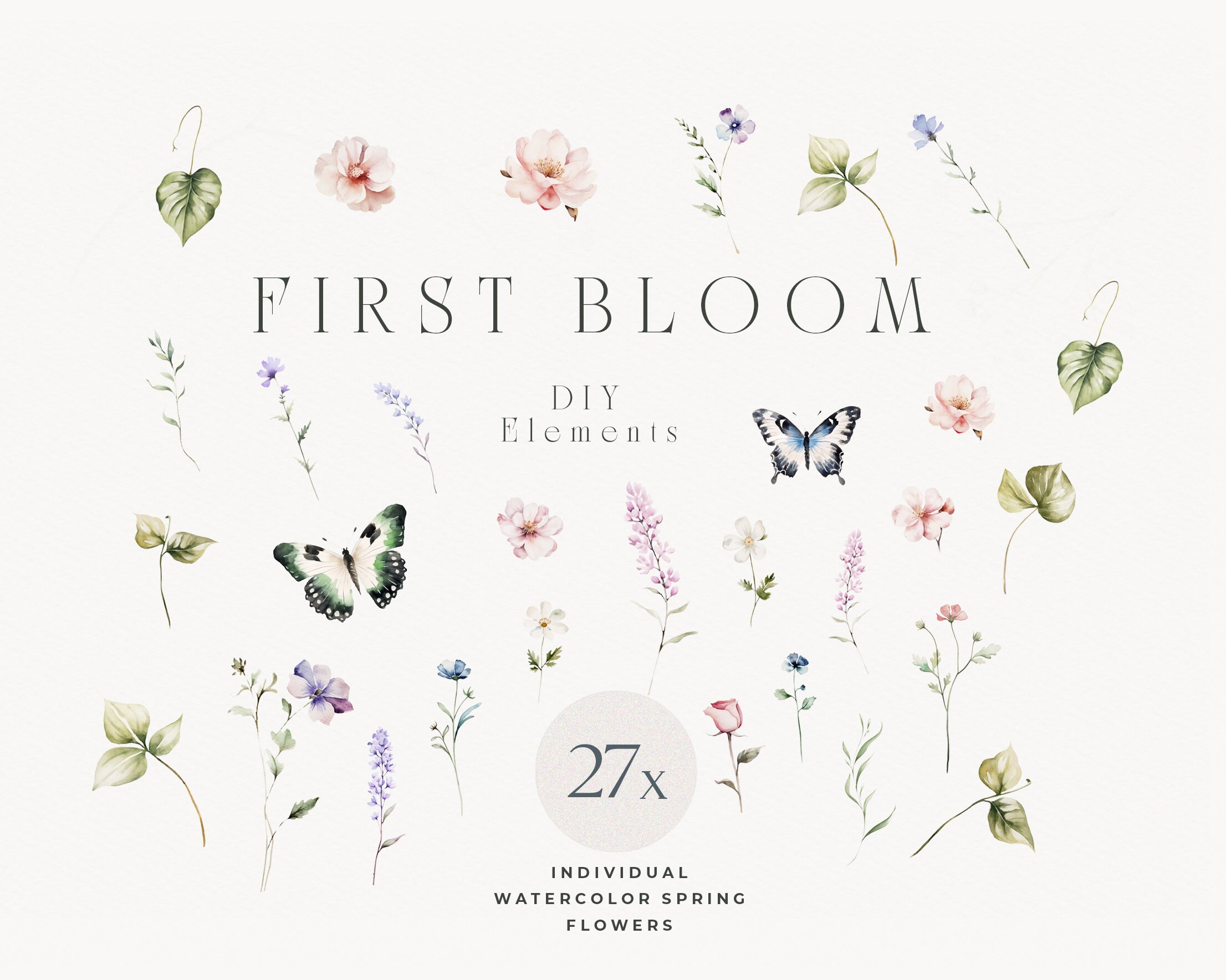 Watercolor Spring Clip Art PNG - Watercolor Spring Wild Flower PNG ...