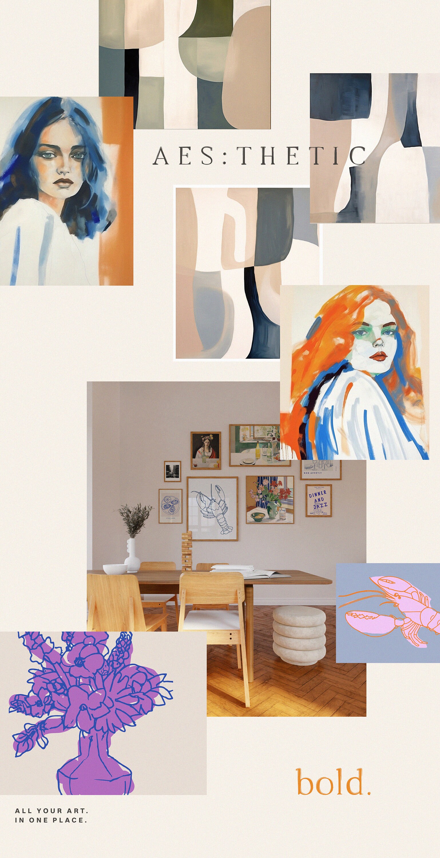 Printable Poster Bundle - Line Art Illustration Bundle - Abstract ...