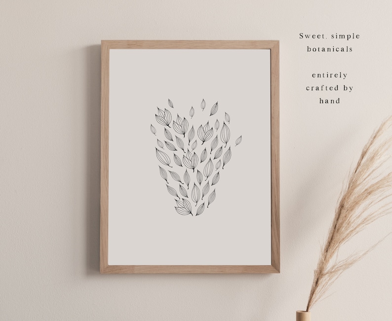 Hand Drawn Rustic Botanical Line Art Sketches Floral Line - Etsy