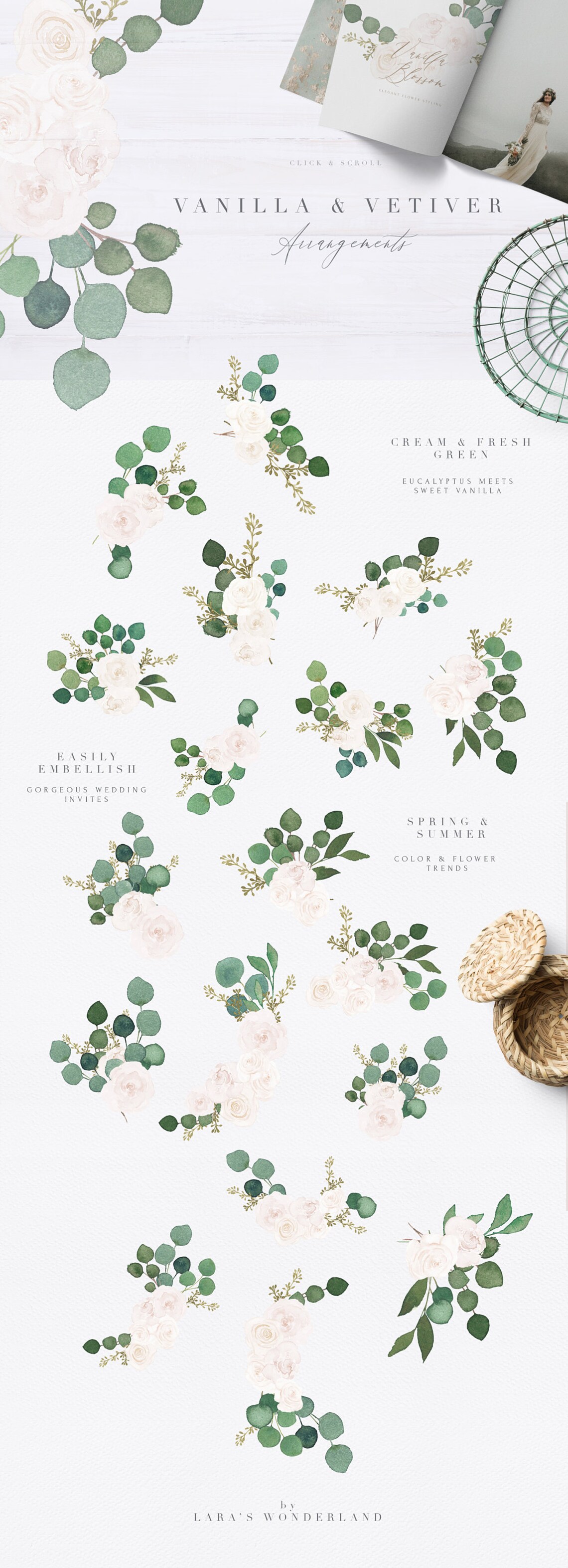 Watercolor Flower Clip Art Watercolor Greenery Clip Art - Etsy