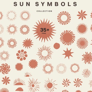 Sun Symbol Clip Art PNG, Boho Sun Clipart, Eclectic Boho Clipart, Sun ...