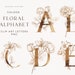 Golden Monogram Letters, Floral Alphabet Clip Art, Gold Foil Letter ...