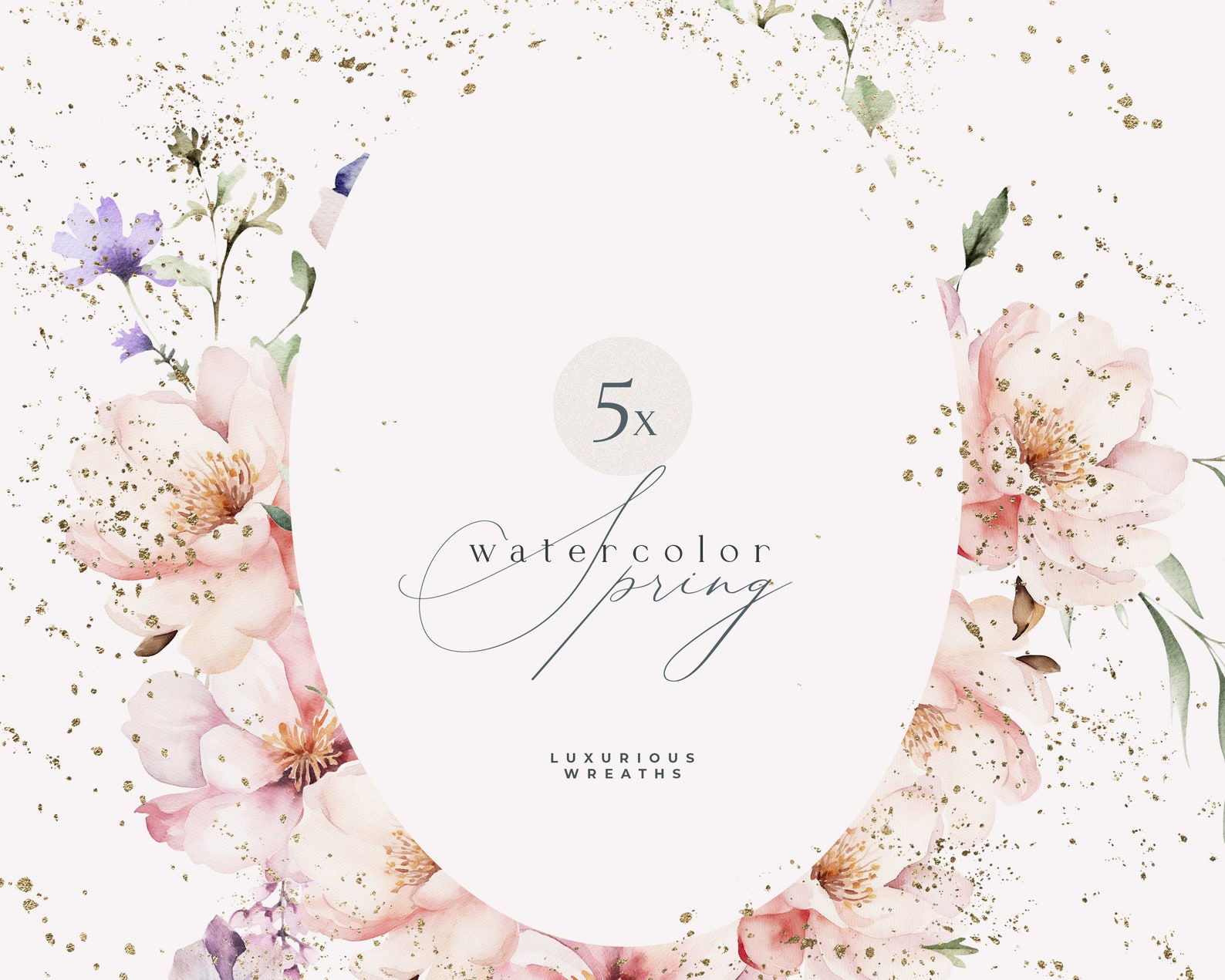 Spring Flower Watercolor Clip Art - Watercolor Wedding Invitation DIY ...