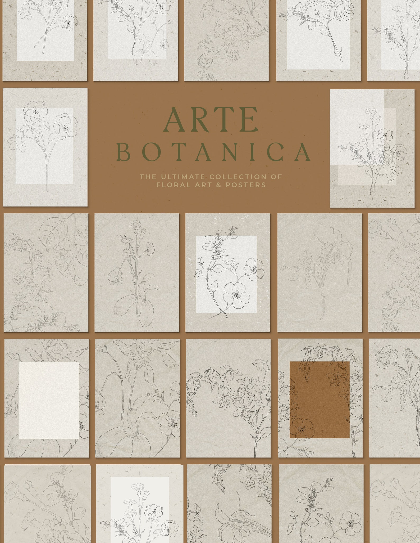 Fine Art Botanical Clip Art Botanical Design Bundle Line - Etsy