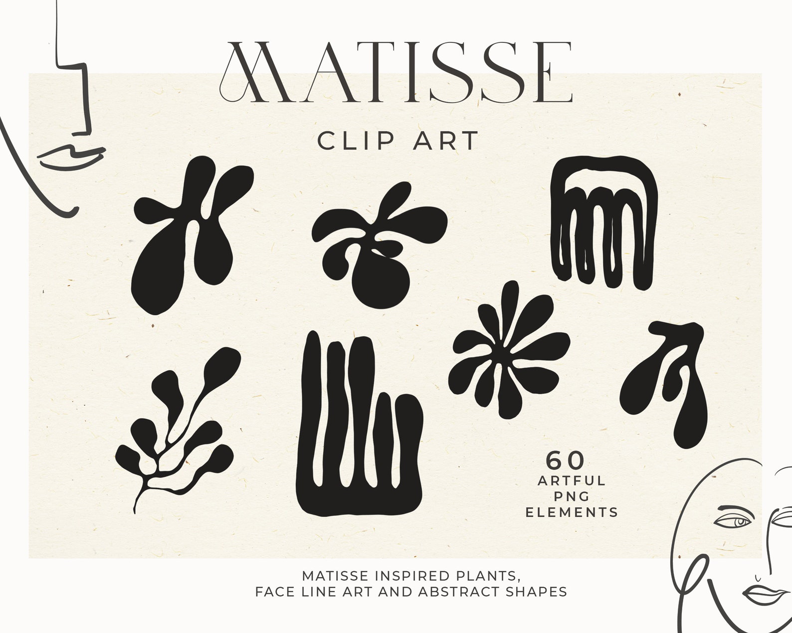 Matisse Clip Art Matisse Plant Illustration Matisse line art | Etsy