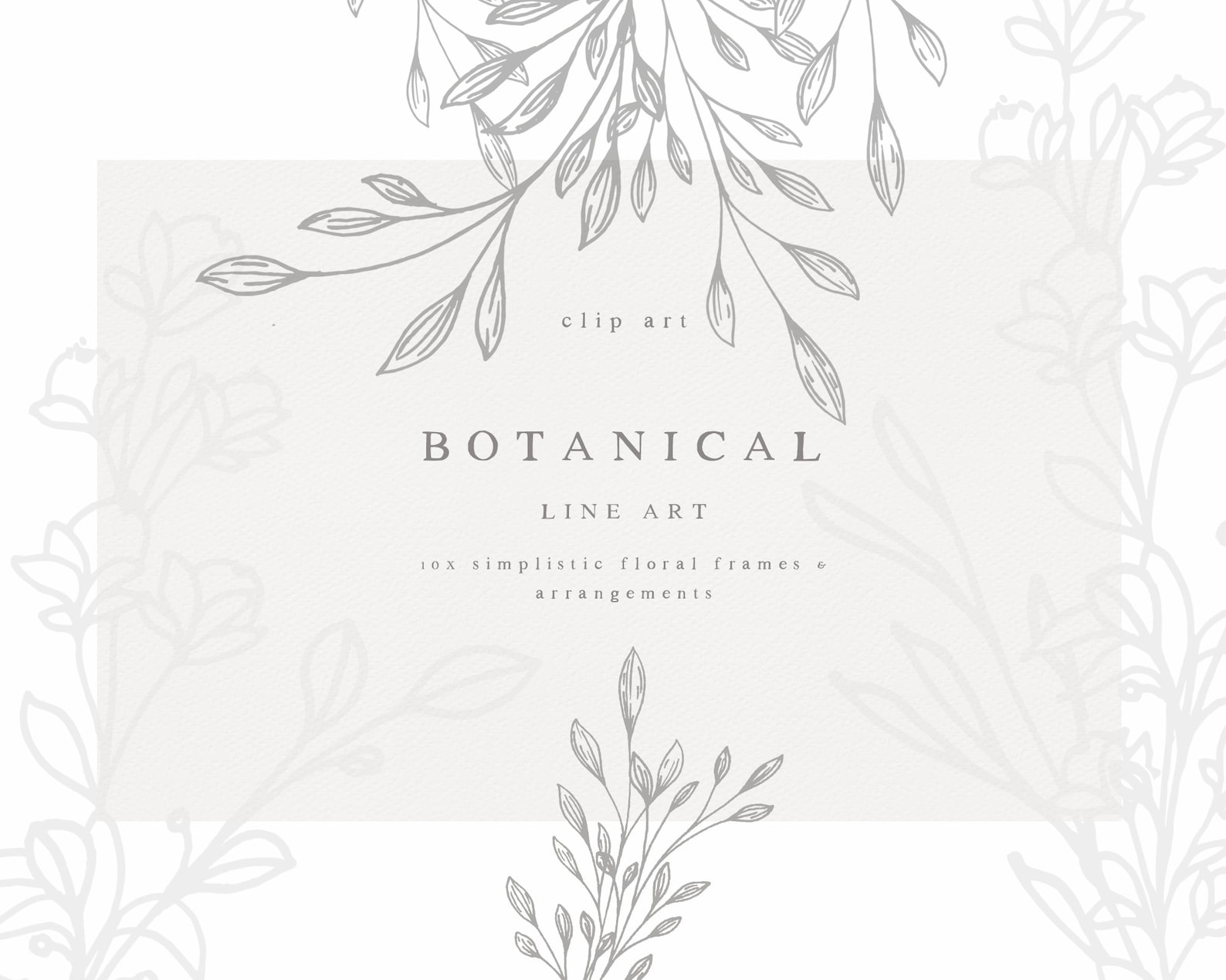 Botanical Line Art Floral Clip Art Floral Vector | Etsy
