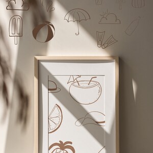 Abstract Summer Clip Art - Summer Line Art Illustration - Abstract ...