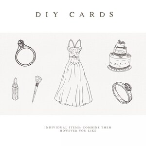 Wedding Line Art Icon, Hand Drawn Line Art, Wedding Card Creator ...