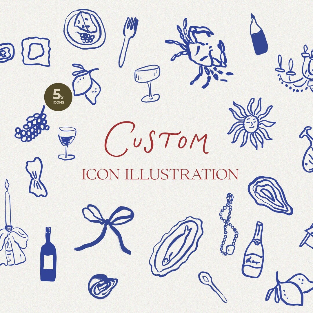 Hand Drawn Custom Icon - Custom Wedding Invitation Icon - Custom ...