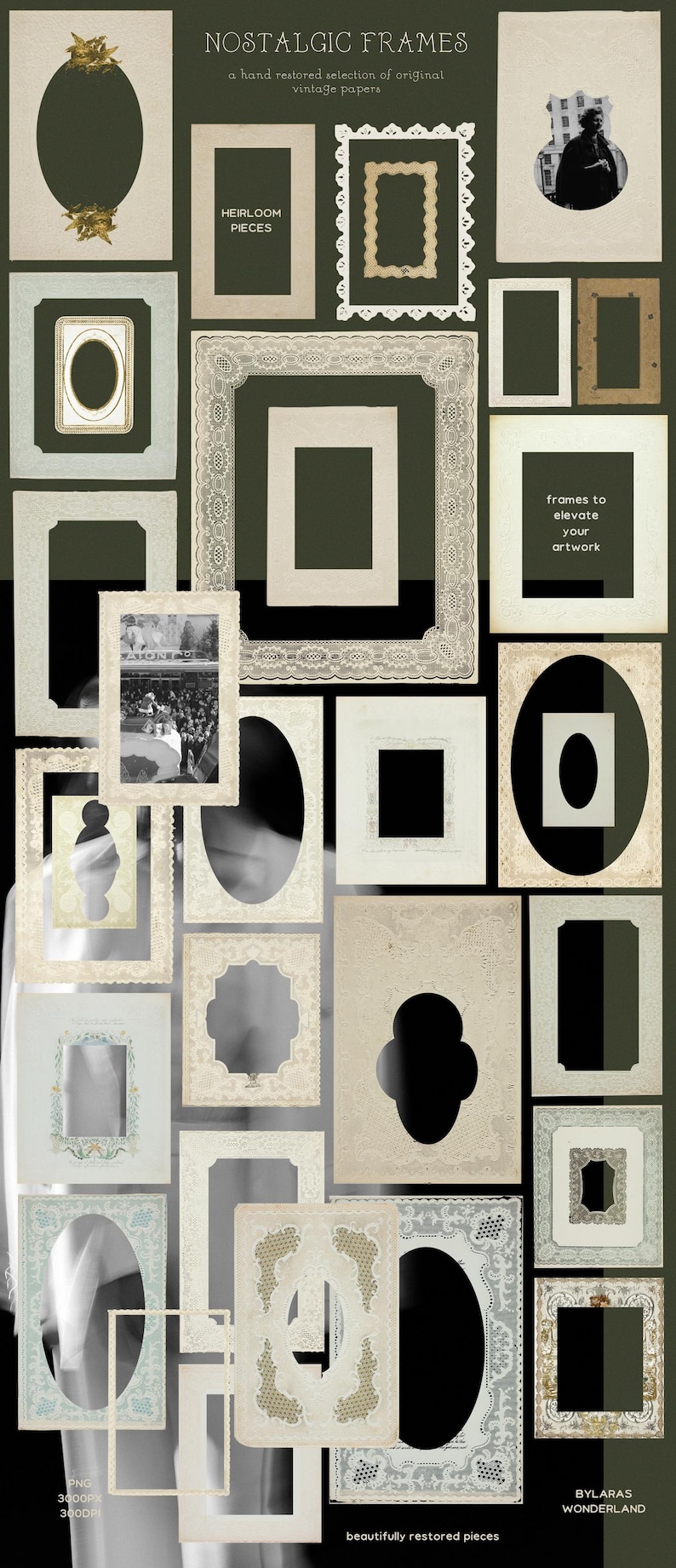 Golden Digital Paper, Vintage Paper Texture, Embossed Frames & Cards ...