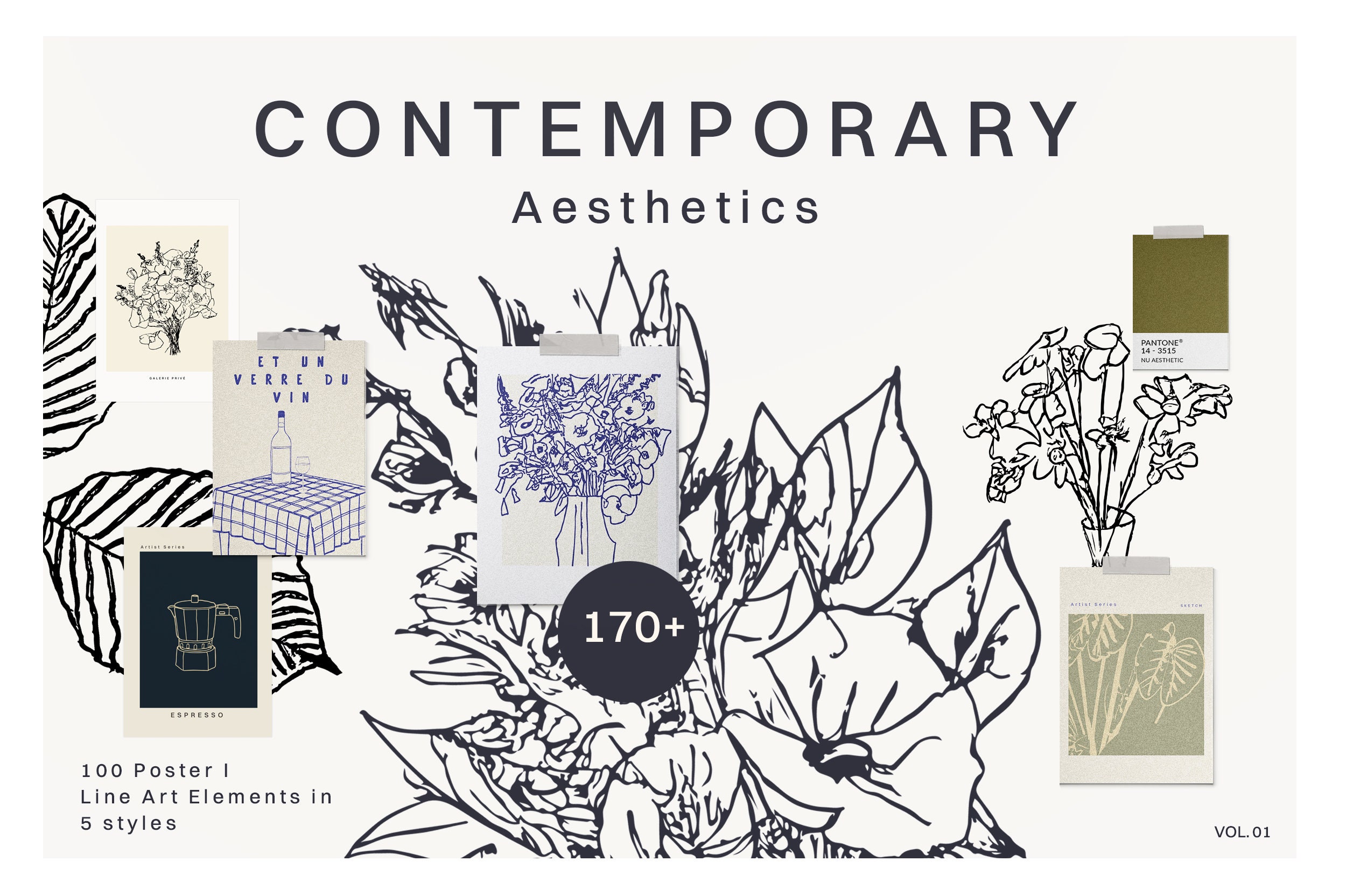 Modern Line Art Bundle PNG Contemporary Line Art - Etsy