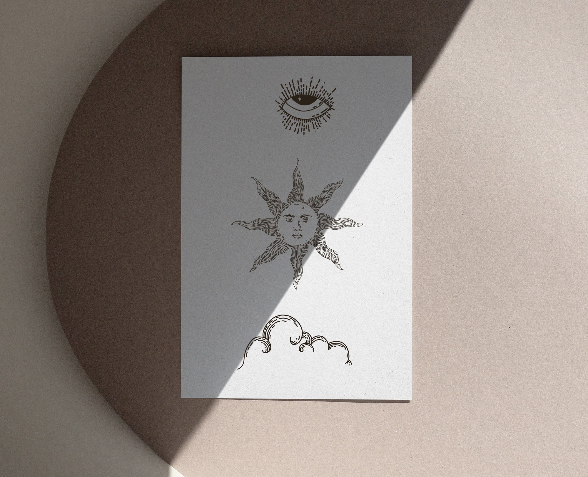 Celestial Spiritual Line Art Clip Art Celestial Illustration | Etsy