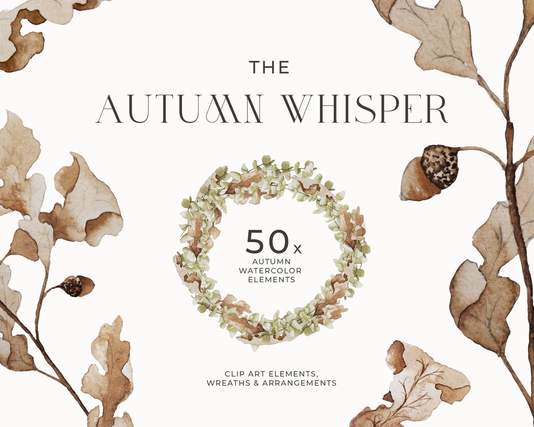 Autumn Watercolor Clip Art Autumn Watercolor Wreath - Etsy