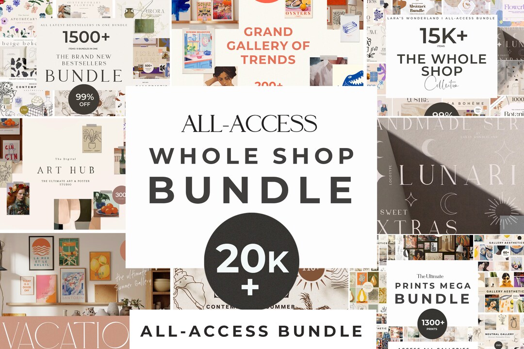 Clip Art & Font Whole Shop Bundle - Print Mega Bundle - Watercolor ...