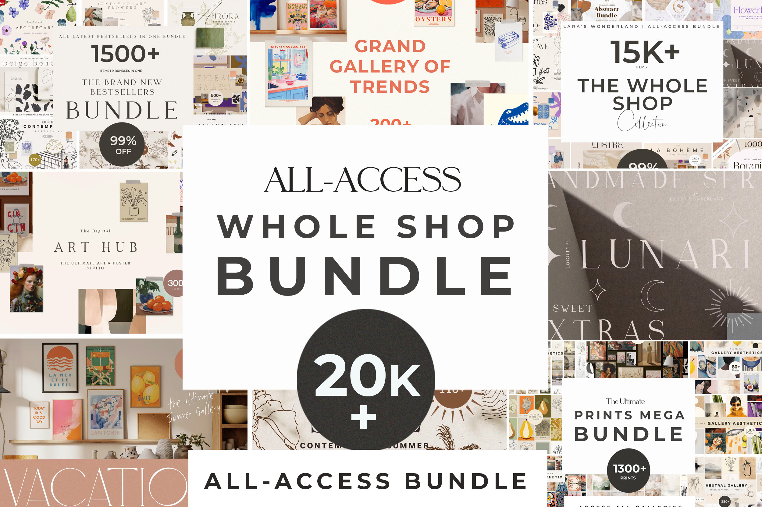 Clip Art & Font Whole Shop Bundle - Print Mega Bundle - Watercolor ...