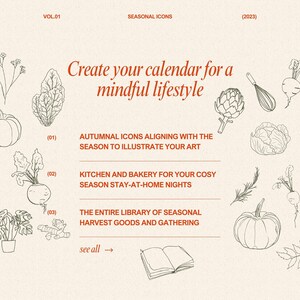 Autumn Line Art Illustration Hand Drawn Fall Clipart Rustic Autumn Clip ...