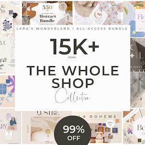 Clip Art & Font Whole Shop Bundle - Print Mega Bundle - Watercolor ...