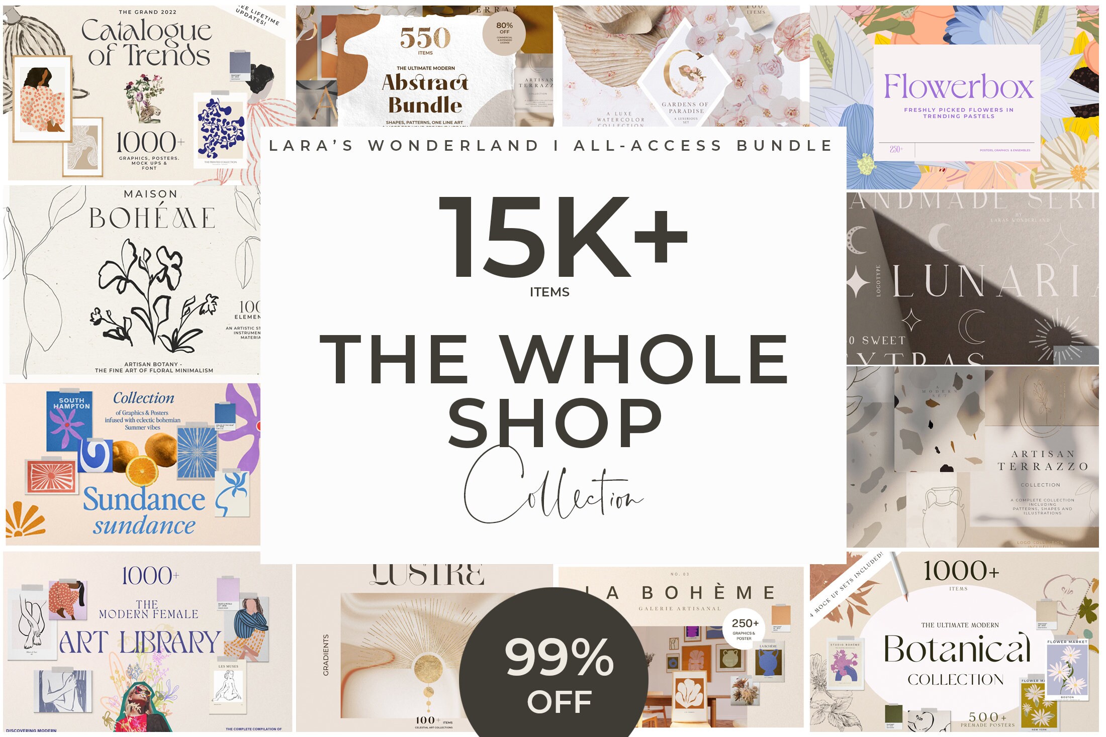 Clip Art & Font Whole Shop Bundle - Print Mega Bundle - Watercolor ...