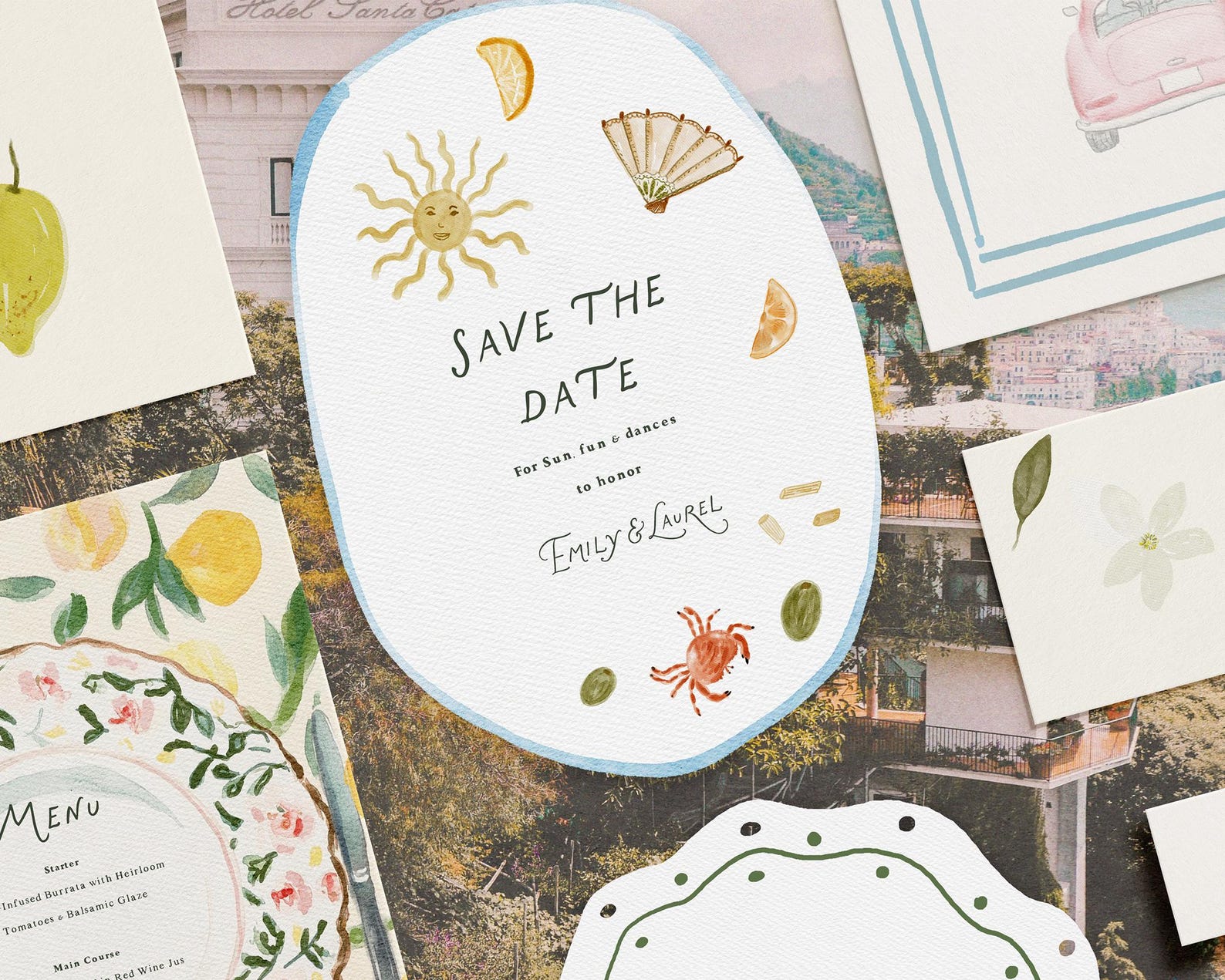 Custom Save the Date Card - Bespoke Wedding Invitation - Hand Drawn ...