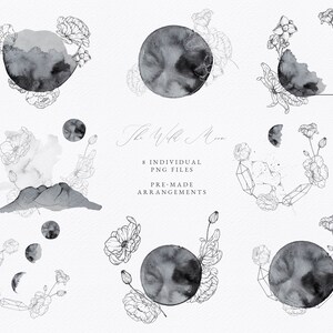 Mystic Watercolor Clip Art Lunar Eclipse Watercolor Mystic Moon Clip ...