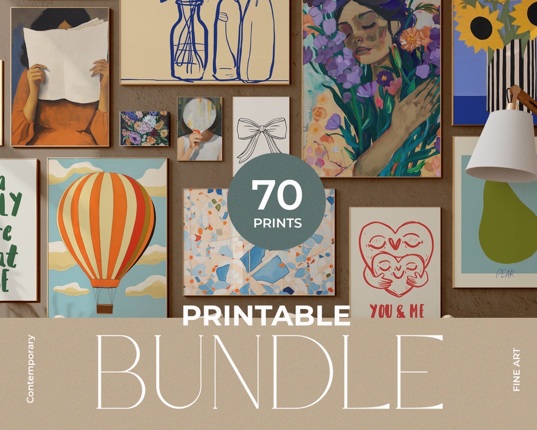 70 Eclectic Prints Mega Bundle - Retro Nostalgic Kids Room Print Bundle ...