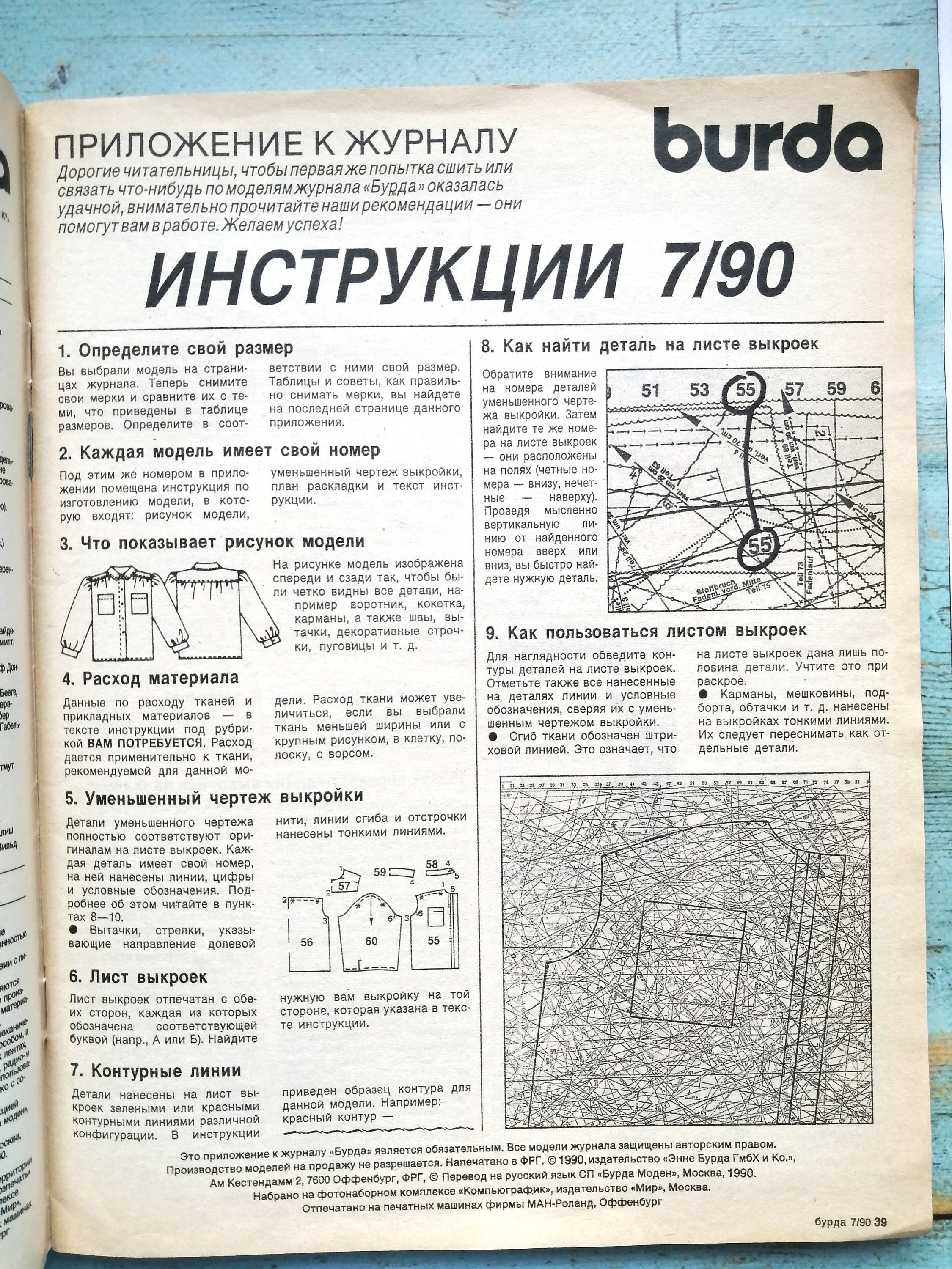 Vintage Magazines BURDA Moden 7 1990. Burda Russian Vintage. Retro Burda. Patterns Man, Baby ...