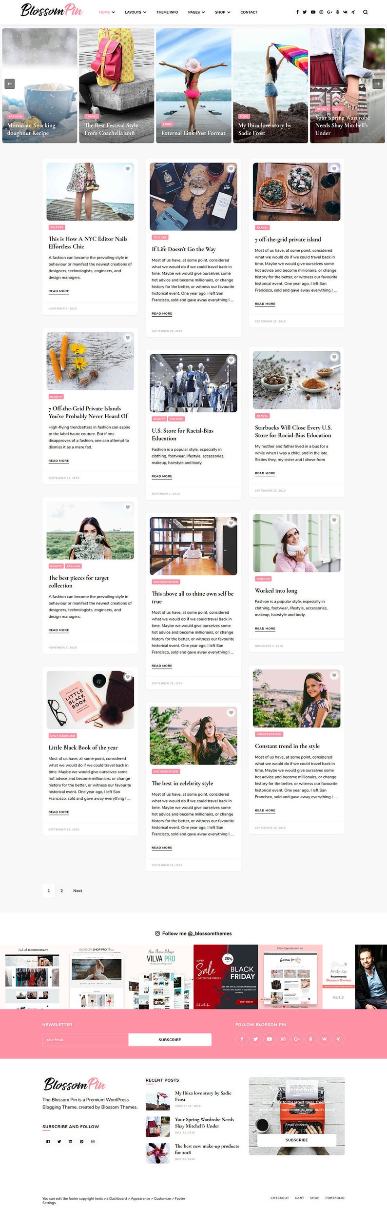 Blossom Pin Pro Wordpress Theme Feminine Lifestyle Fashion - Etsy