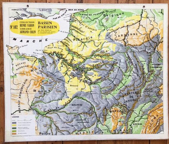 Bassin Parisien France / Paris Basin Ancienne Carte - Etsy