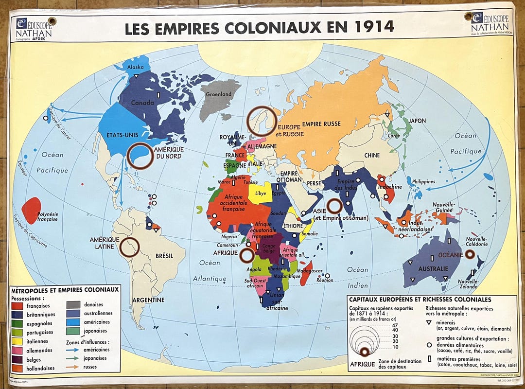 Colonies, Decolonization / Colonial Empires - Old School Map Nathan ...
