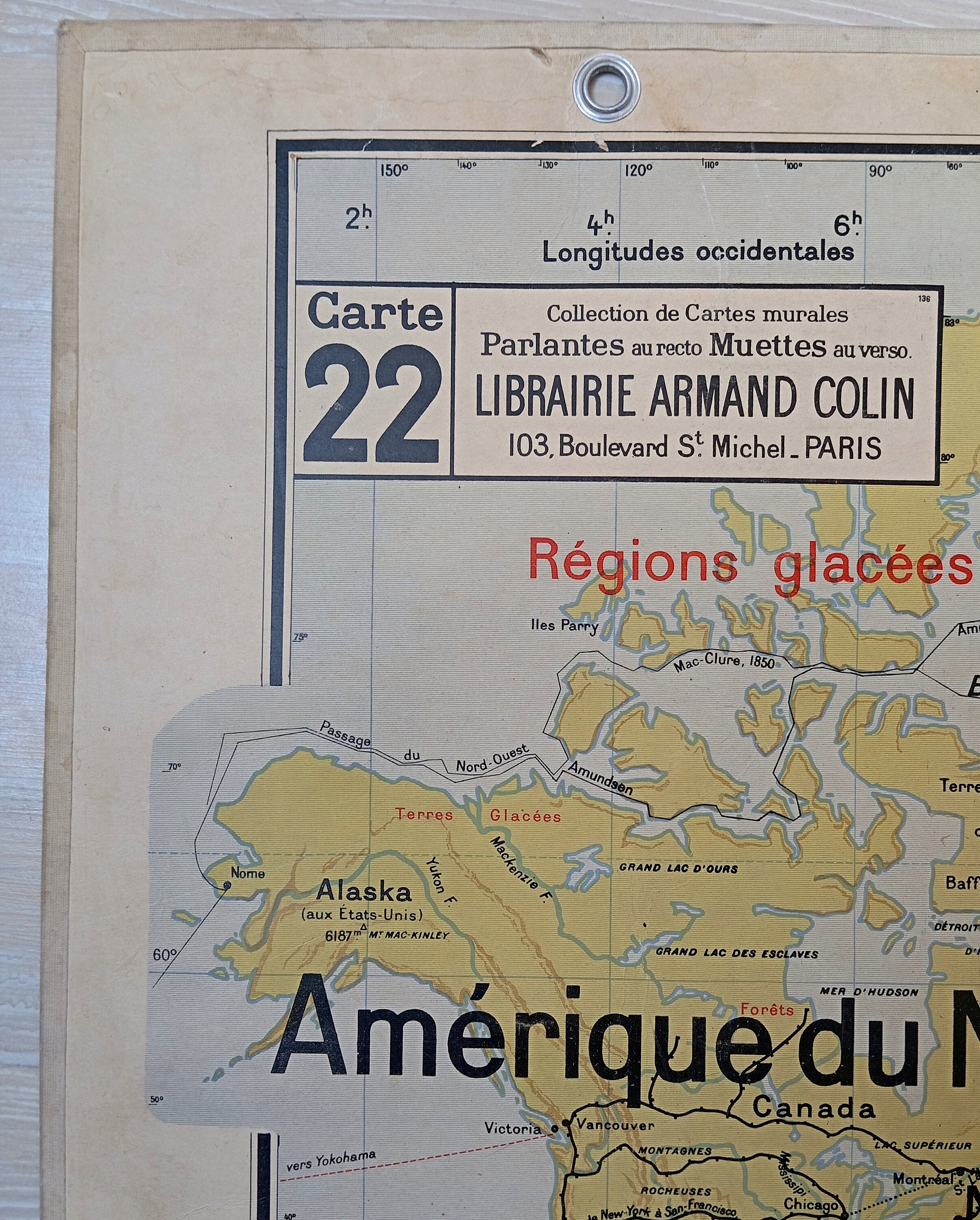 Planisphere, Colonies / World Map, French Colonies Old School Map Vidal ...