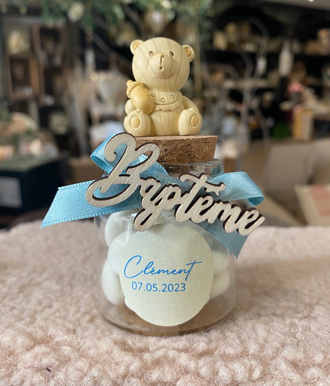 Teddy Bear, Elephant or Owl Baptism Candy Pot - Etsy