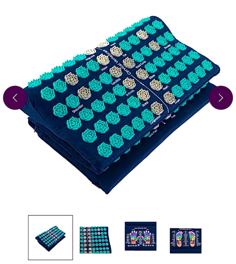 Shaktimat Acupressure Mat Blue Original Level, Organic Cotton Incl ...