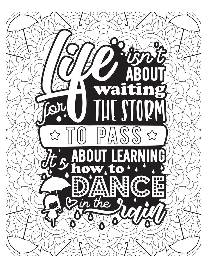 Inspirational Quotes Motivational Coloring Pages Isolation | Etsy