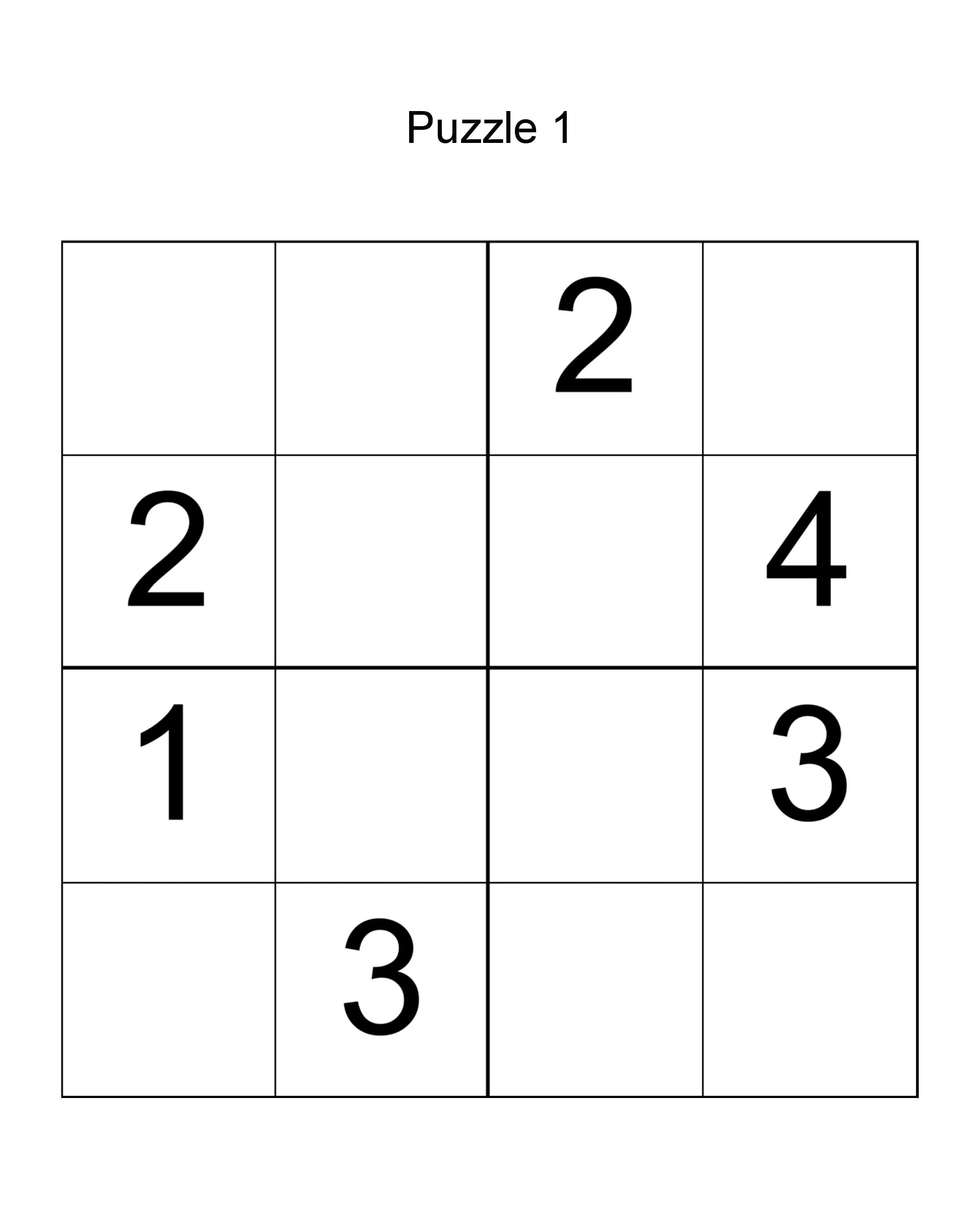 Sudoku for Kids or Beginners, Easy 4x4 Sudoku, 100 Puzzles With ...