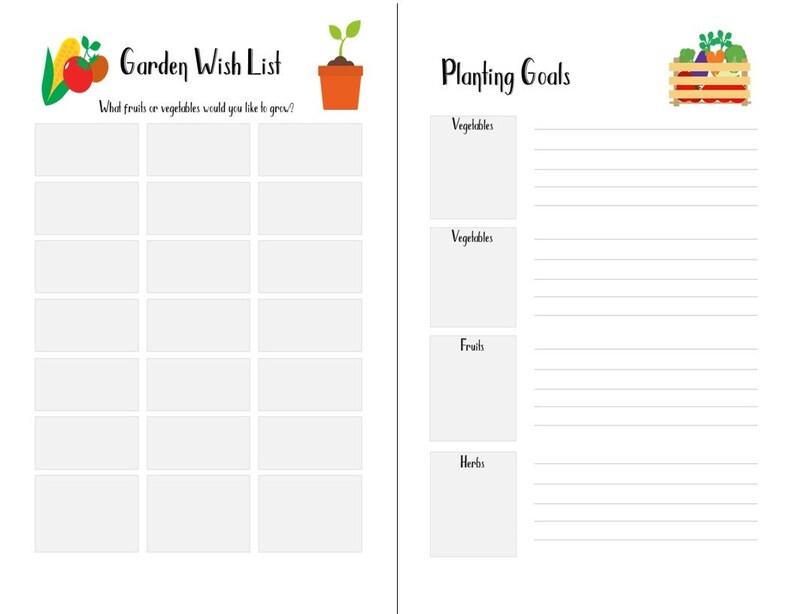 Gardening Planting Journal Printable PDF Gardening Planner - Etsy