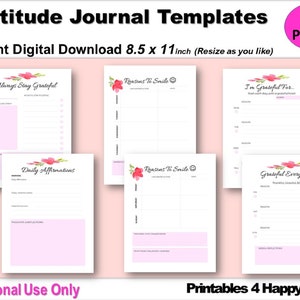 Positive Affirmation Journal Template, Gratitude Journal Pages ...
